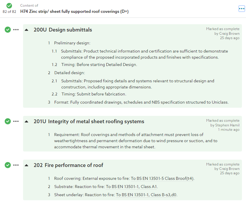 NBS sample specifications – Uniclass or CAWS classification | NBS
