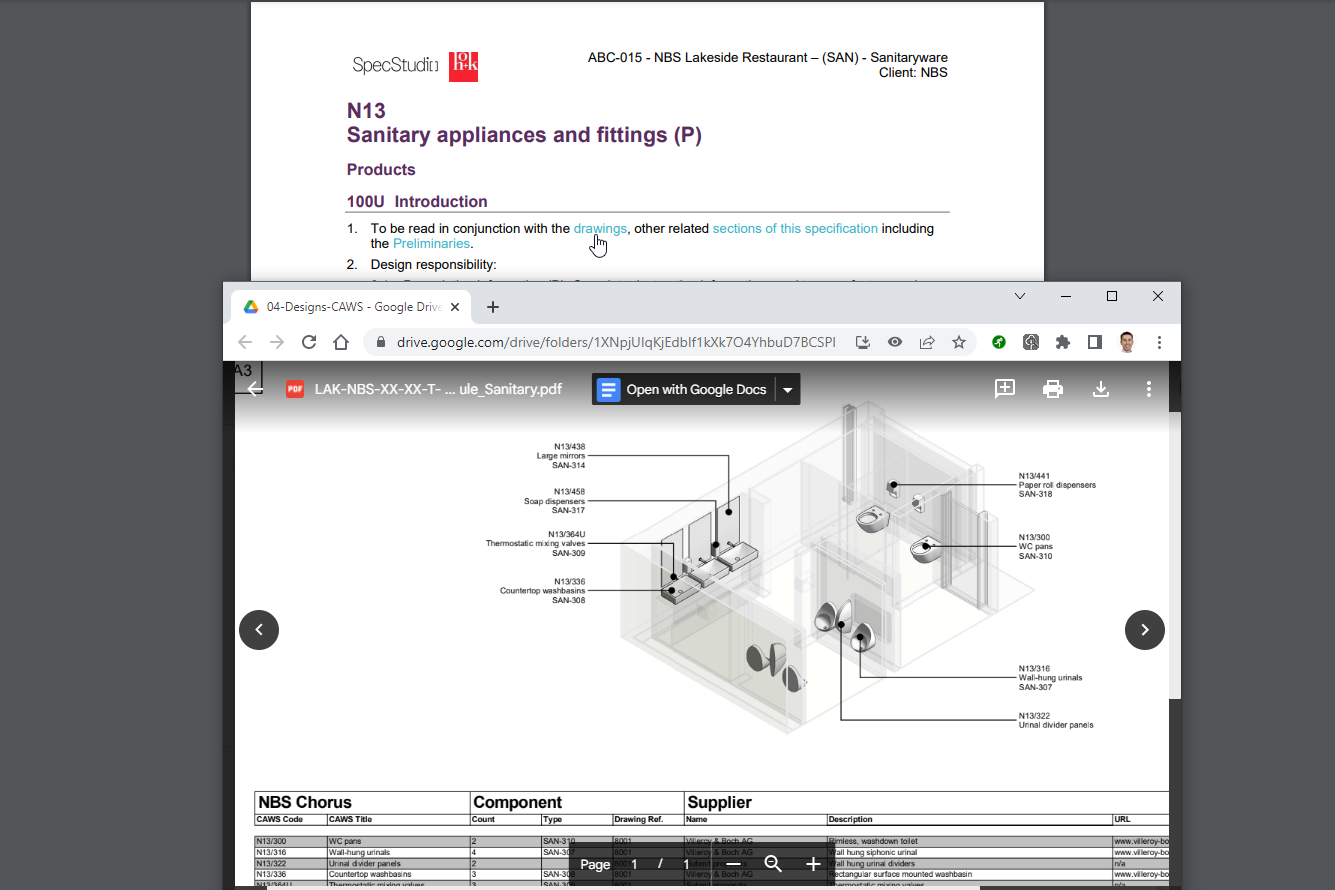 NBS sample specifications – Uniclass or CAWS classification | NBS